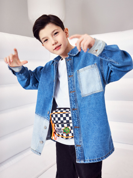 Куртка Мальчики, Девочки Acoola Карманы синий, белый Текстиль, размер 98 Длинный На любой сезон ...