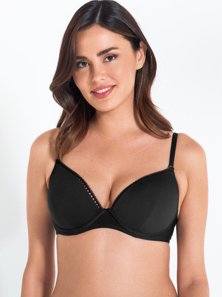 Бюстгальтер Женский Palmetta пуш-ап, размер 75B черный Пляжный Россия Однотонный купить c ...