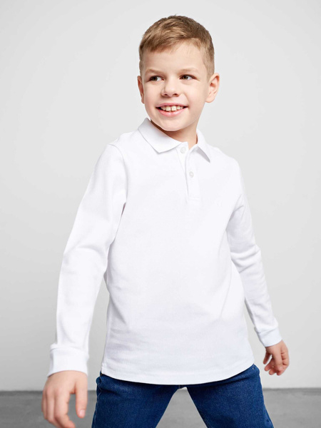 Поло BUNGLY, размер 140, цвет белый, 100% хлопок - купить по выгодной цене в интернет-магазине ...