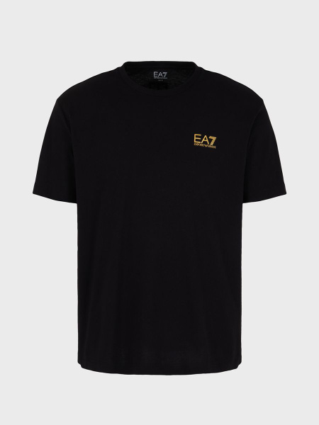 Футболка EA7, размер 52, 54, цвет черный, золотой, хлопок 100% - купить по выгодной цене в ...