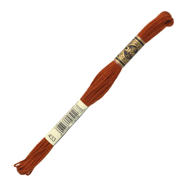 Мулине ДМС нитки для вышивания DMC, 8 м, 1 шт, цвет 433 - купить с ...