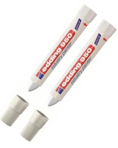2 шт Маркер промышленный Edding 950 БЕЛЫЙ для ржавых и шероховатых ...