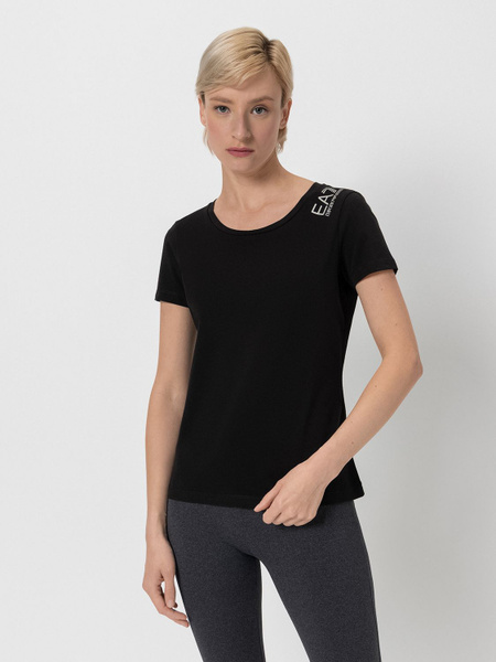 Футболка EA7, размер 40, 42, цвет черный, хлопок 95% эластан 5% - купить по выгодной цене в ...