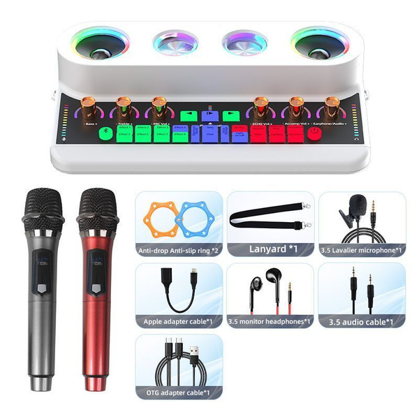 микшерный пульт с микрофоном, микшер для караоке, с bluetooth, звуковая ...