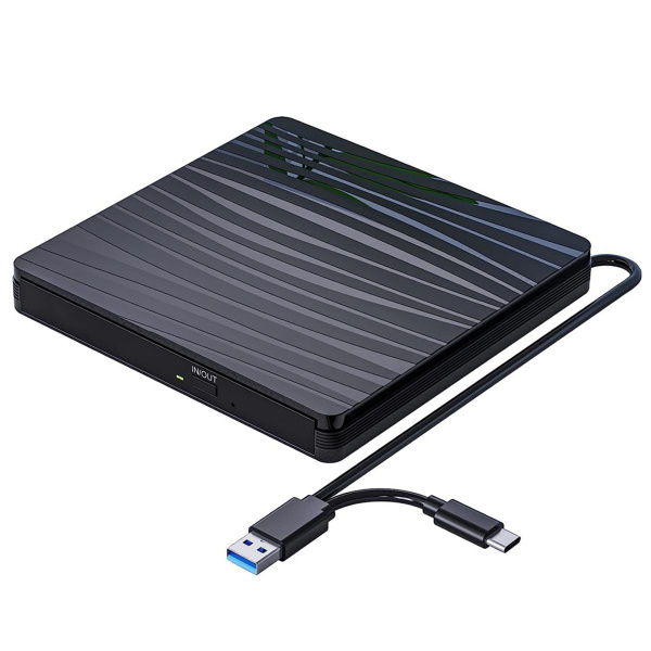 Внешний CD/DVD-привод для ноутбука, USB 3.0 и Type-C портативный CD DVD ...