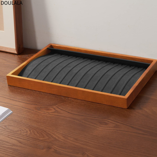 DOULALA Лоток Для Ювелирных Изделий С Деревянными Решетками, Витрина Для Ювелирных Ожерелий, 35 ...