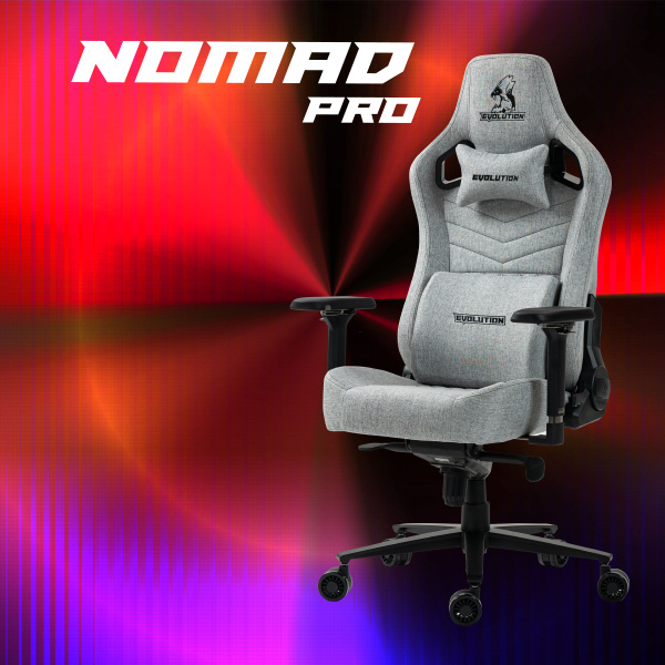 Игровое компьютерное кресло EVOLUTION NOMAD PRO Grey, тканевое купить на OZON по низкой цене в ...