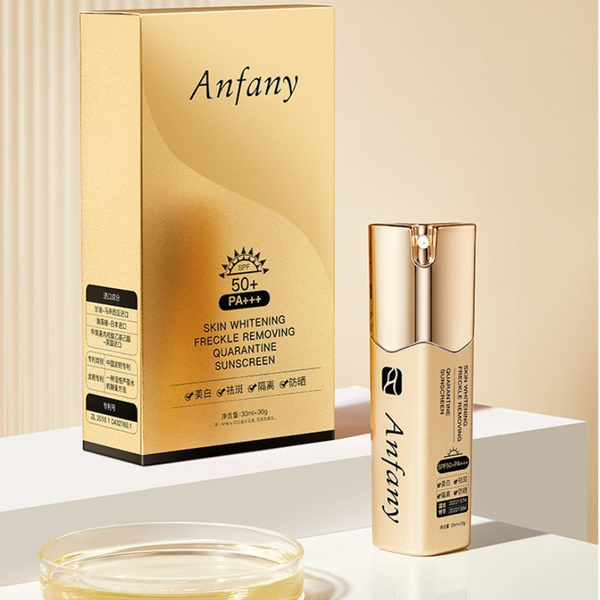 Anfany Отбеливающая точечная сыворотка 30 мл + Солнцезащитное молочко SPF50+ 30 г, флакон с ...