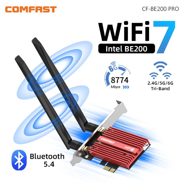 Comfast Wi Fi адаптер Сетевой адаптер Pci E Intel Be200 Wi Fi 7