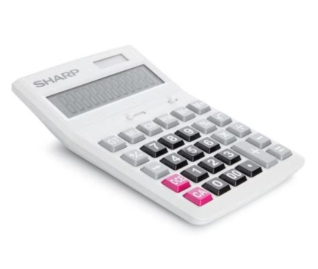 Офисный калькулятор SHARP CH-D12, пуговичный аккумулятор + солнечный ...