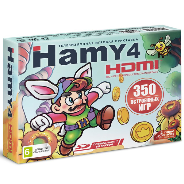 Игровая приставка HAMY 4 (16+8 bit) HDMI черный + 350 игр - купить с ...