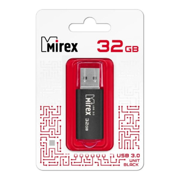 USB-флеш-накопитель USB 3.0 флэш-диск 32Gb Mirex UNIT BLACK (ecopack ...