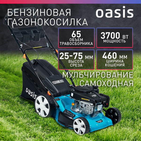 Газонокосилка бензиновая самоходная для травы Oasis GBE-3,7, 3700 Вт, 5 ...