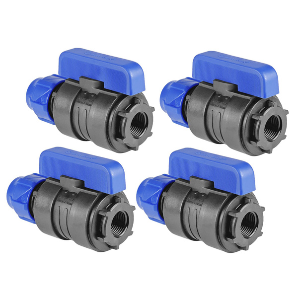 Кран шаровый VALFEX ПНД 20 - 1/2" цанга / внутренняя резьба (Набор - 4 штуки) - купить по низкой ...