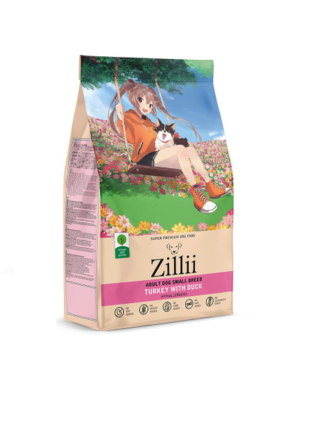 Zillii Adult Dog Small Breed для взрослых собак мелких пород Индейка с ...