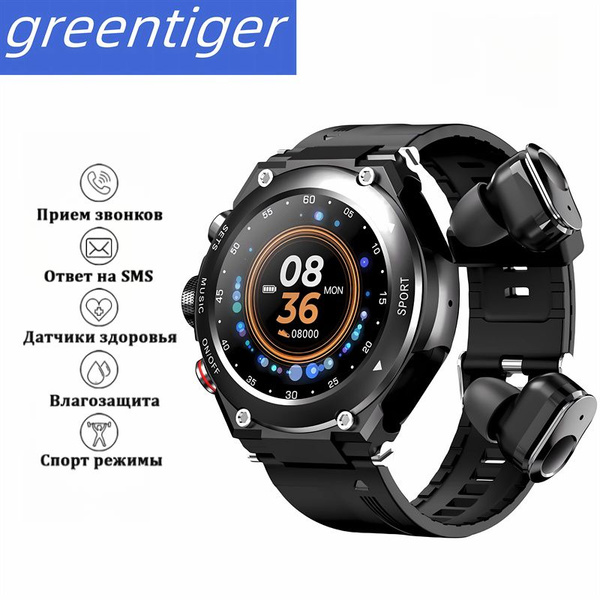 Greentiger Умные часы Часы/T92/Умные часы/музыка/Смарт-часы/GPS/Мужские часы/Спортивные часы ...