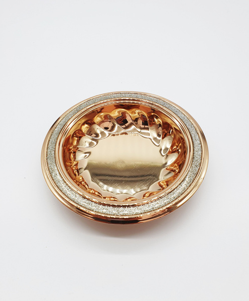 Вазочка декоративная CHINELLI 13,5см. H-3 см.С отделкой под розовое золото, с инкрустацией ...