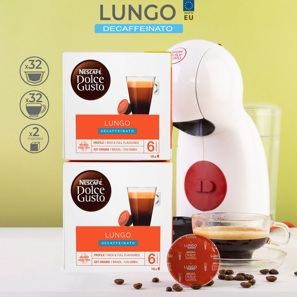 Кофе натуральный, жареный молотый в капсулах Nescafe DOLCE GUSTO LUNGO ...