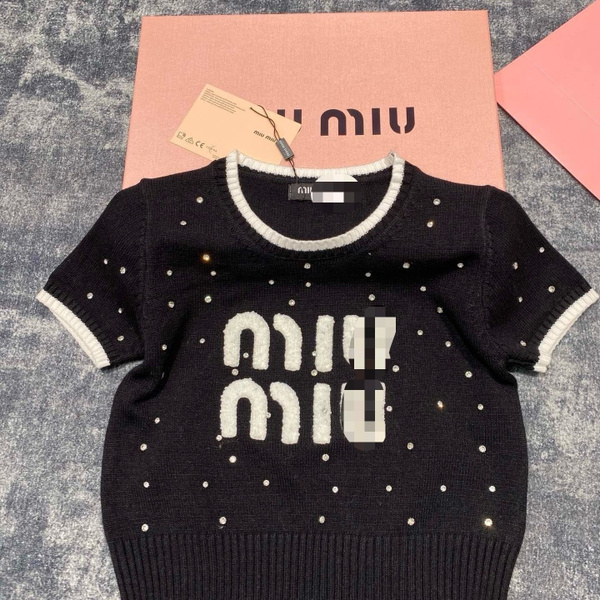 Футболка Miu Miu размер 42 44 цвет черный 羊毛 купить по выгодной цене в интернет магазине