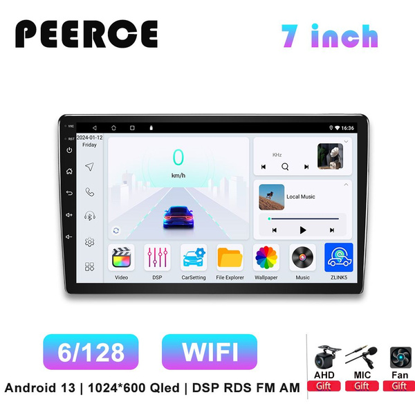 2 din 7 дюймов 6+128 Android 13 Carplay,GPS,Bluetooth,Wi-Fi,FM-радио,С ...