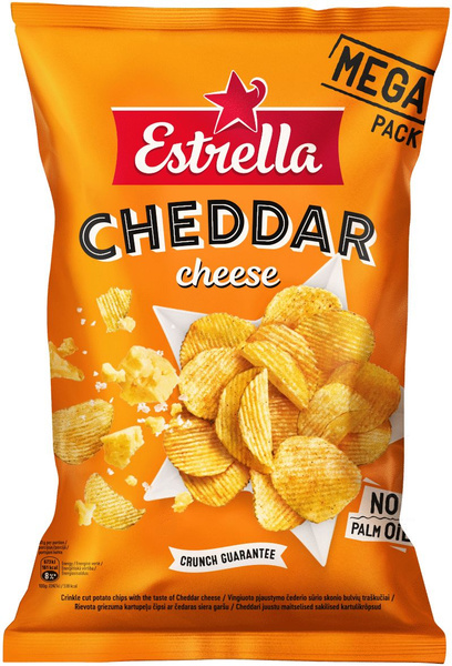 Картофельные чипсы рифленые Estrella Cheddar cheese купить на OZON по ...