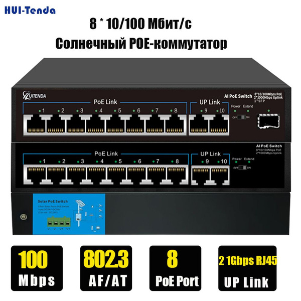 Коммутатор HUI-Tenda HTD-08F2GBES HTD-08F2G1GBES - купить по выгодной ...