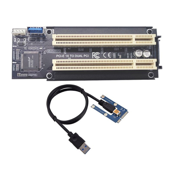Mini Pci-E To Dual Pci Express X1 To Dual Pci Riser Card High Efficiency Adapter Converter для ...