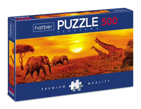 Пазл Premium Hatber 500 элементов 680х230 мм Панорама -Закат в саванне- купить на OZON по низкой ...