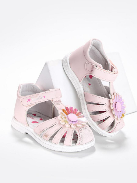 Сандалии Девочки KENKA, размер 27 Искусственная кожа Без каблука Закрытый нос, Анатомическая ...