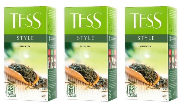 Tess Чай в пакетиках Style зеленый 25 пак 3 уп купить с доставкой