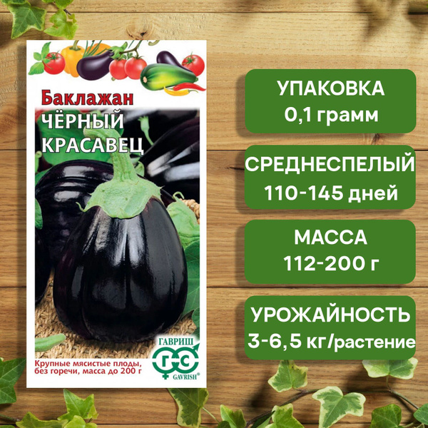 Баклажаны Гавриш 1_БАКЛАЖАН ЧЕРНЫЙ КРАСАВЕЦ - купить по выгодным ценам ...