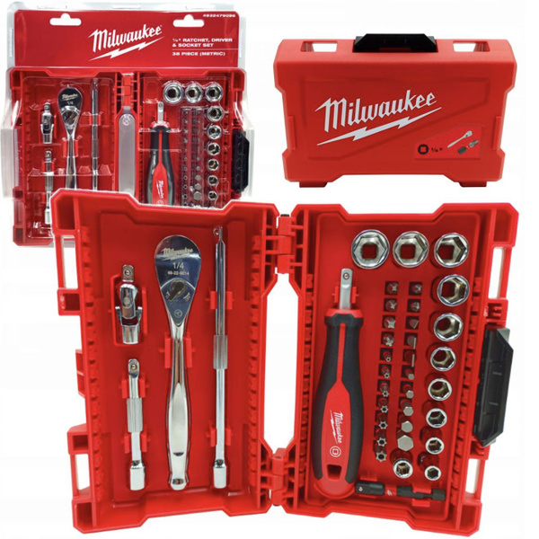 Набор ударных бит и головок с трещоткой Milwaukee 1/4", 38 ед ...