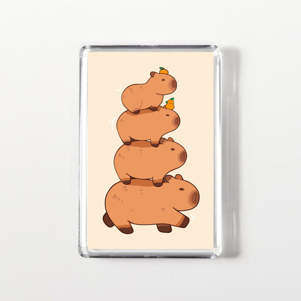 Магнит акриловый прямоугольный MIGOM "Capybara v2, Капибара" - v0006 Magnet-260424-6 - купить по ...