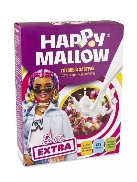 Сухой завтрак HAPPY MALLOW BARBIE сухой завтрак с маршмеллоу 240 г ...