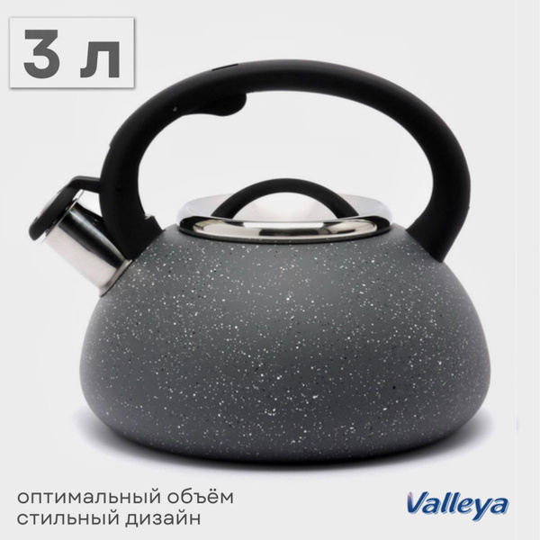 Чайник со свистком 3 л Valleya, для газовой, индукционной плиты ...