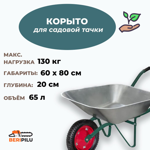 Тачка садовая Rezer корыто_серый, 130 кг - купить по выгодным ценам в ...