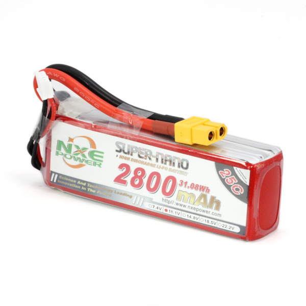 Аккумулятор LiPo 3S 2800mAh 25C (NXE) 11.1В мягкий корпус, разъём XT60 ...