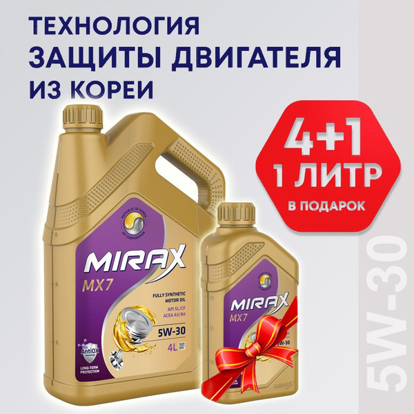 Масло моторное MIRAX 5W-30 Синтетическое - купить в интернет-магазине OZON (1581730117)