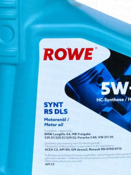 Масло моторное ROWE 5W-40 Синтетическое - купить в интернет-магазине ...