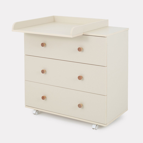 Комод Rant Elsa детский пеленальный 80 см 3 ящика арт.121, Ivory Beige ...