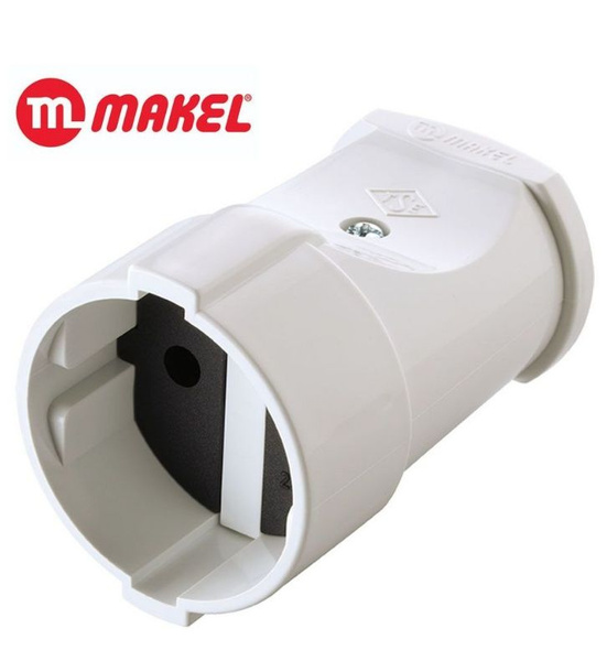 Штепсельное гнездо б/з, белое Makel купить на OZON по низкой цене ...