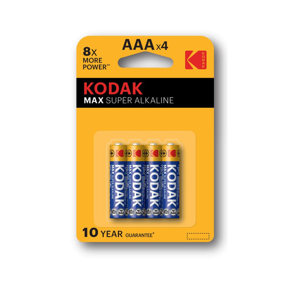 Батарейки Kodak LR03-4BL MAX SUPER Alkaline K3A-4 (40/200/32000) - купить с доставкой по ...