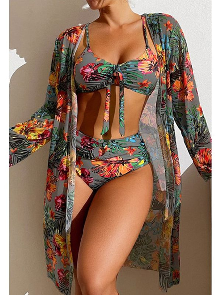 Купальник раздельный Женский MOOCIE пастельно-мятный, серый, размер 52 Плавание, SUP-серфинг ...