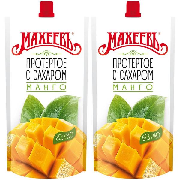 Махеевъ Ягоды протертые Манго с сахаром, 300 г, 2 шт купить на OZON по ...