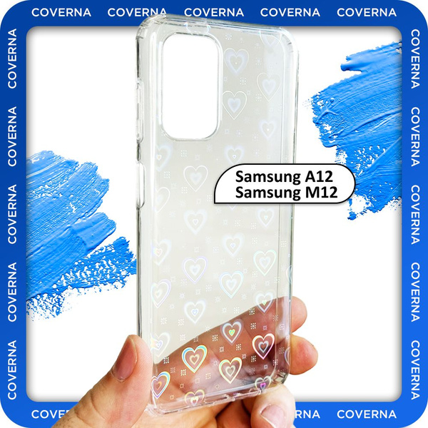 Прозрачный чехол на Samsung A12, M12, для Самсунг А12, М12 с рисунком ...