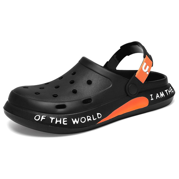 Сабо Мужской SARIWEN черный EVA, размер 38 Рельефный рисунок подошвы, Водоотталкивающая пропитка ...