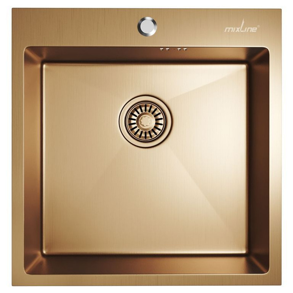 Мойка настольный монтаж 50х50 (3,0) вып 3 1/2 MIXLINE PRO 20см с сифоном (бронза) - купить с ...