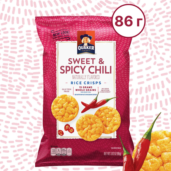 Рисовые чипсы Quaker Sweet & Spicy Chili 1 шт. 86 г США - купить с ...