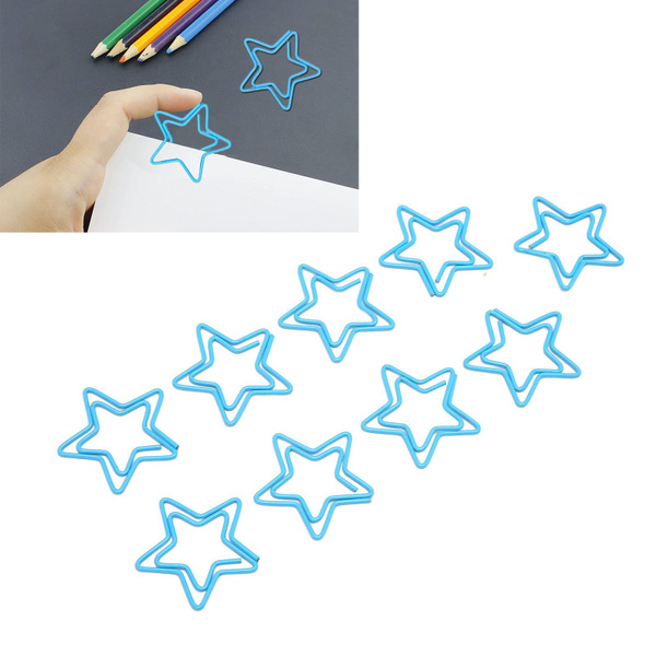 100 металлических изогнутых булавок серии Creative Blue Star Paperclip ...