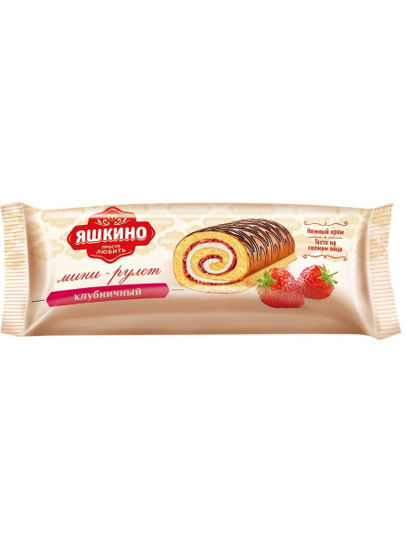 Мини-рулет бисквитный ЯШКИНО Клубничный, 35г - купить с доставкой по ...